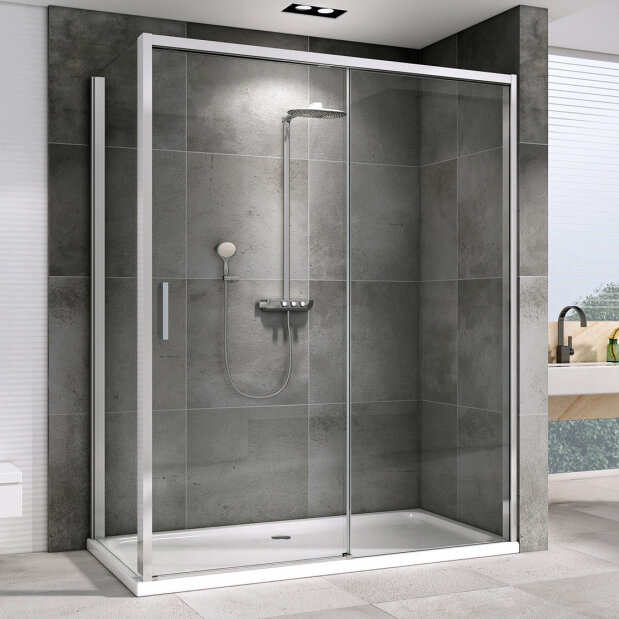 Душевой уголок Abber Komfort AG93170-S92 170x90, профиль хром, стекло прозрачное