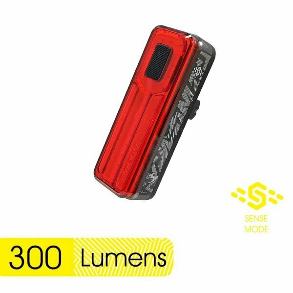 Фонарь задний Moon HELIX SENSE 300, 300 Лм, 5 режимов, USB C (версия 2025)