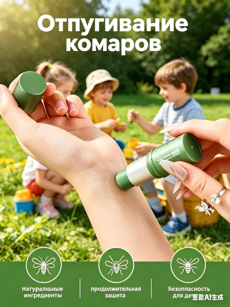 Крем от укусов комаров, Охлаждающий И Освежающий, Снимает Зуд После Укусов Комаров,1шт.
