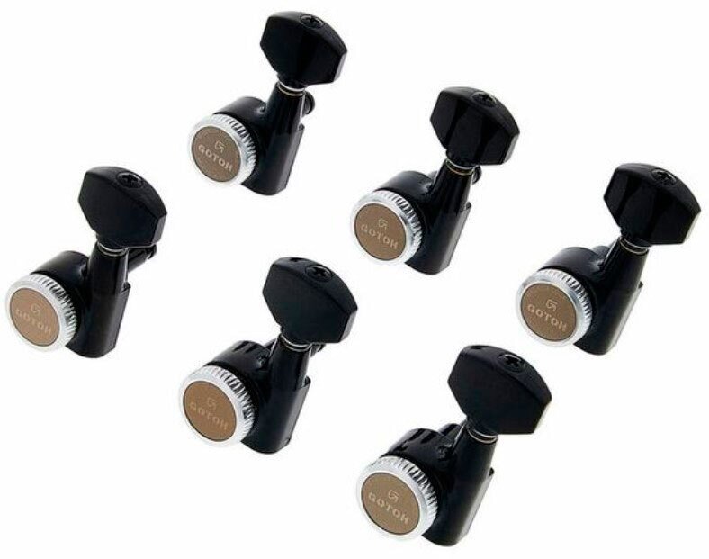 Колки локовые, ручной зажим, 6 в линию реверс, черный , schaller style Gotoh SG381-MG-T-07-B-(R6)