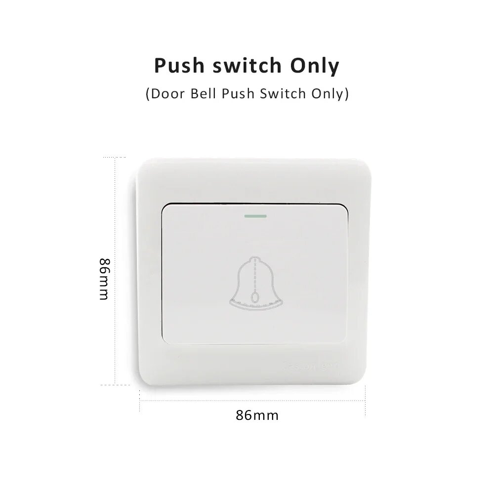 Белый выключатель дверного звонка Push Switch Only