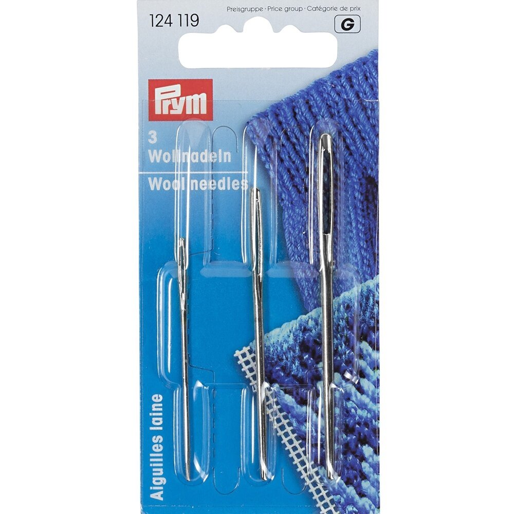 Иглы для шитья PRYM ручные, с тупым кончиком, 3 шт (PR.124119)