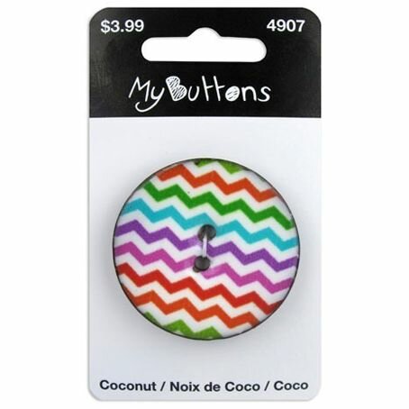 Пуговица BLUMENTHAL LANSING "My Buttons", Coconut, Light Chevron, микс цветов