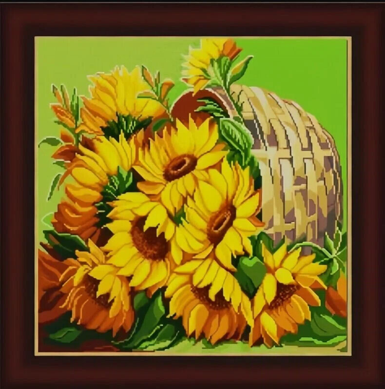 Рисунок на ткани Конек Бисер, Солнце в корзинке, 40х40 см (конек.1389)