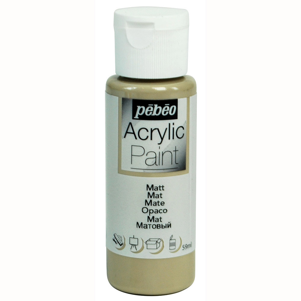 Краска акриловая Pebeo Acrylic Paint, декоративная, матовая, 59 мл, серо-коричневый
