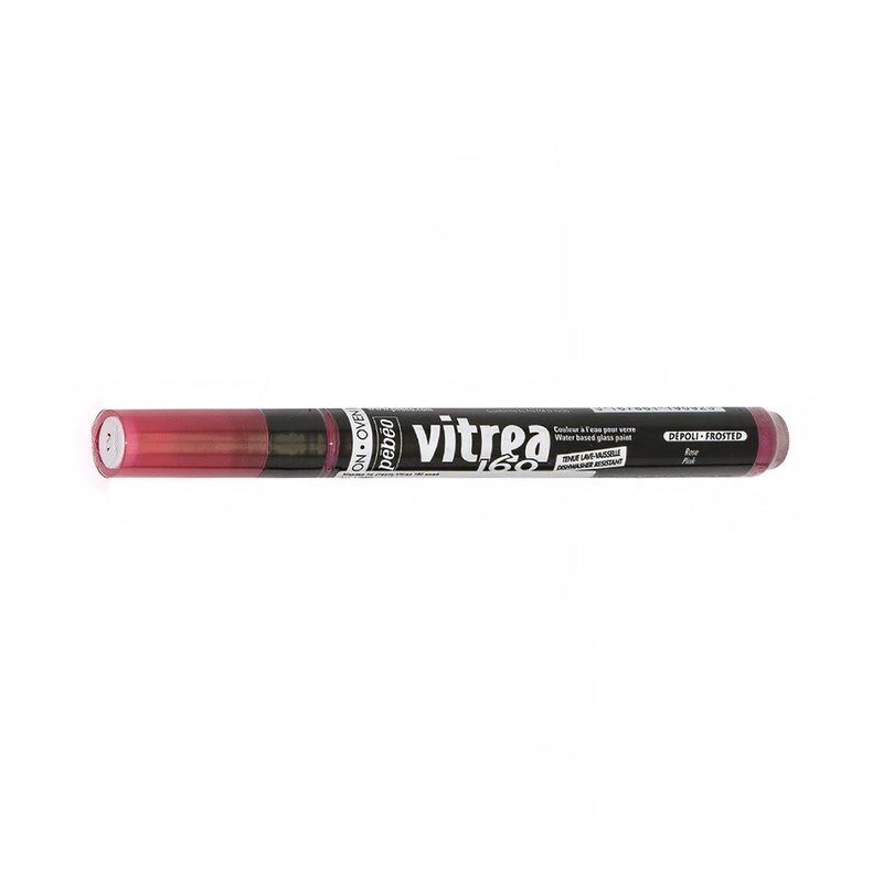 Маркеры Pebeo "Vitrea", по стеклу, 160, иней, 1,2 мм, 119092, розовые, круглое перо, 6 шт