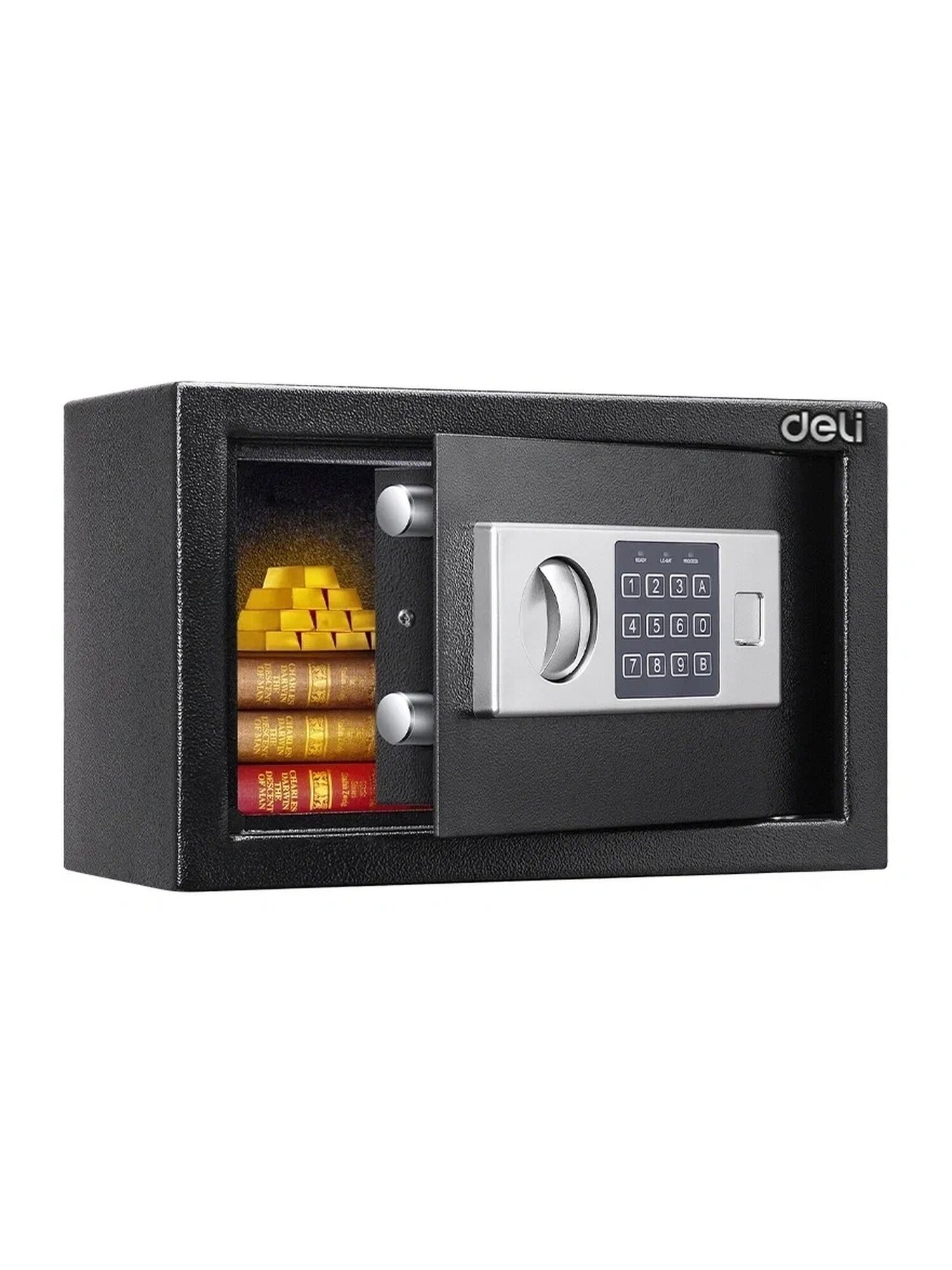 Сейф Deli ET520, мебельный, встраиваемый, 200х310х200 мм, черный