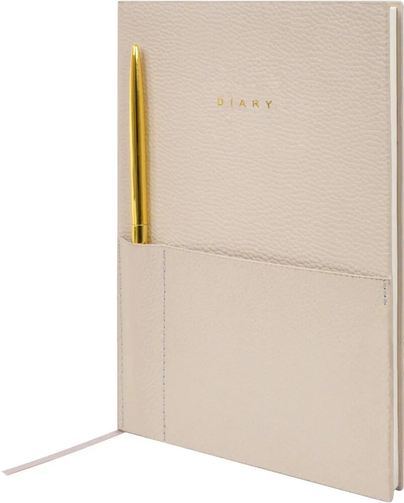 Ежедневник недатированный Lorex Elegance Stylish Collection, А 5, в линейку, экокожа, бежевый, 80 л