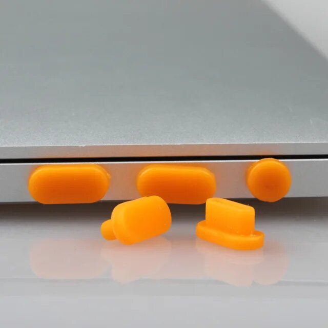 Заглушки для портов MacBook, оранжевые