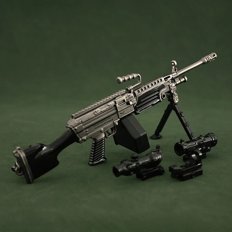 Металлическая модель M249 1:6 для сборки, 18 см