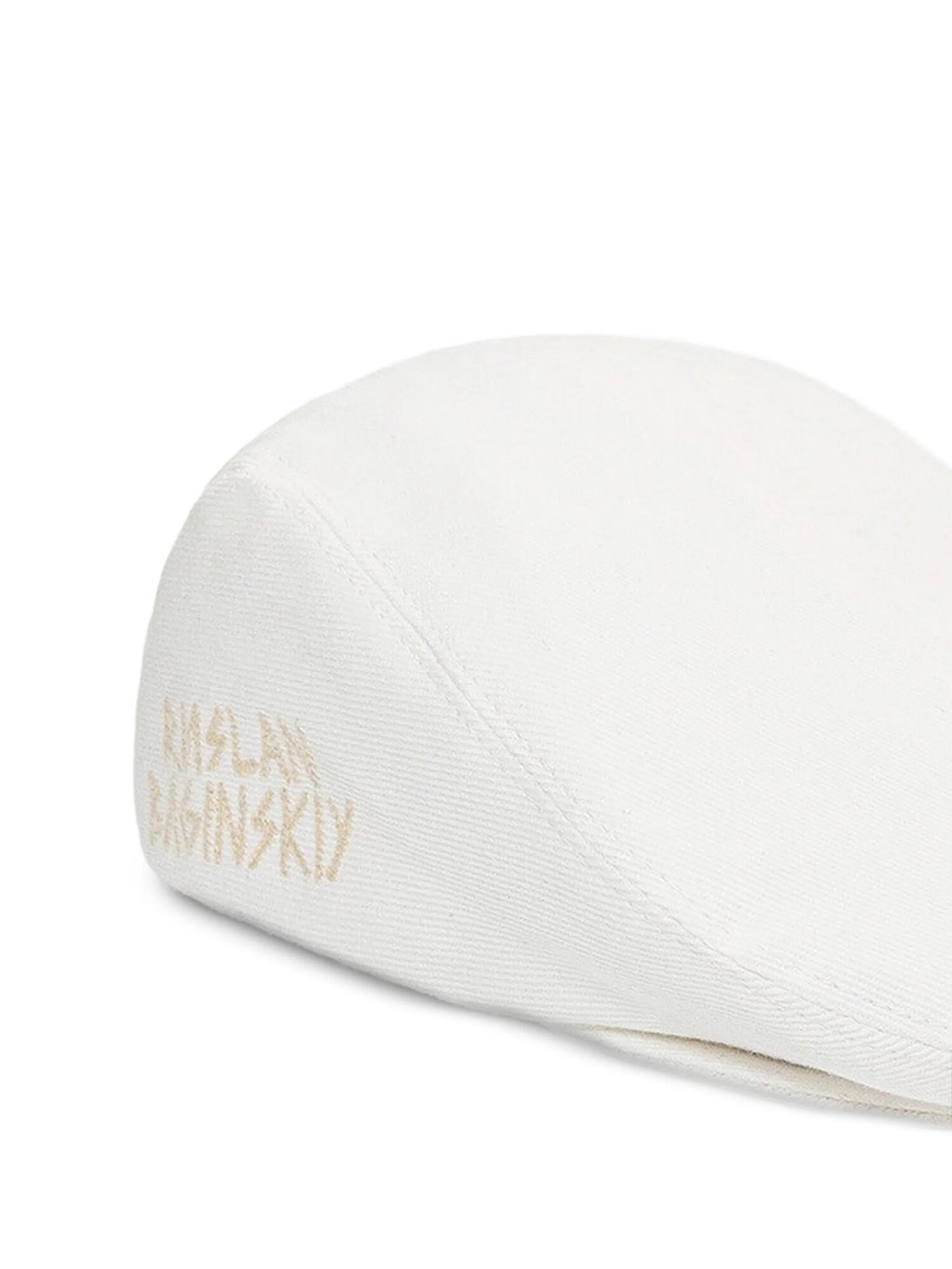 Шапка RUSLAN BAGINSKIY Ivy logo-embroidered cotton cap для девочек, размер S-M, бежевый/белый — фото 1
