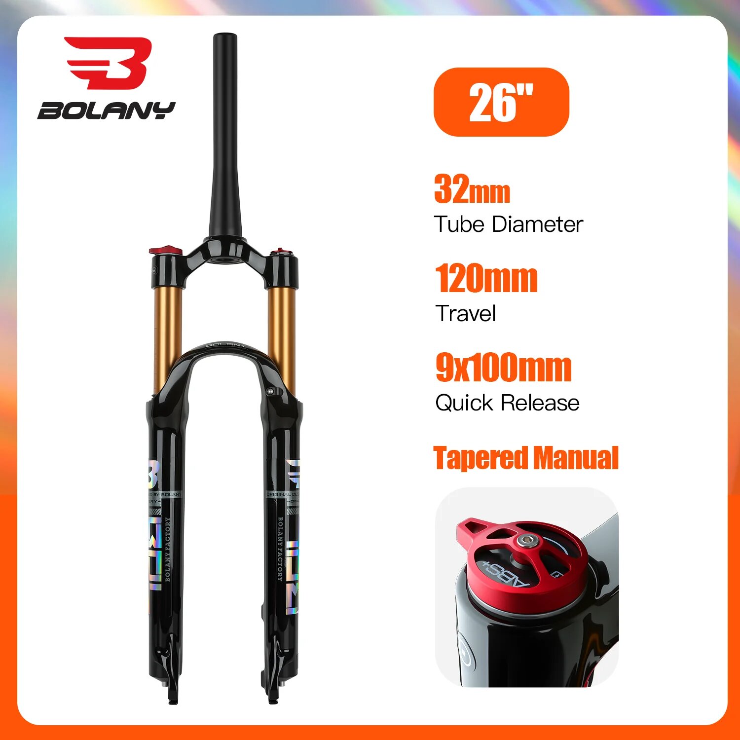Вилка велосипедная BOLANY 26" Tapered Manual G