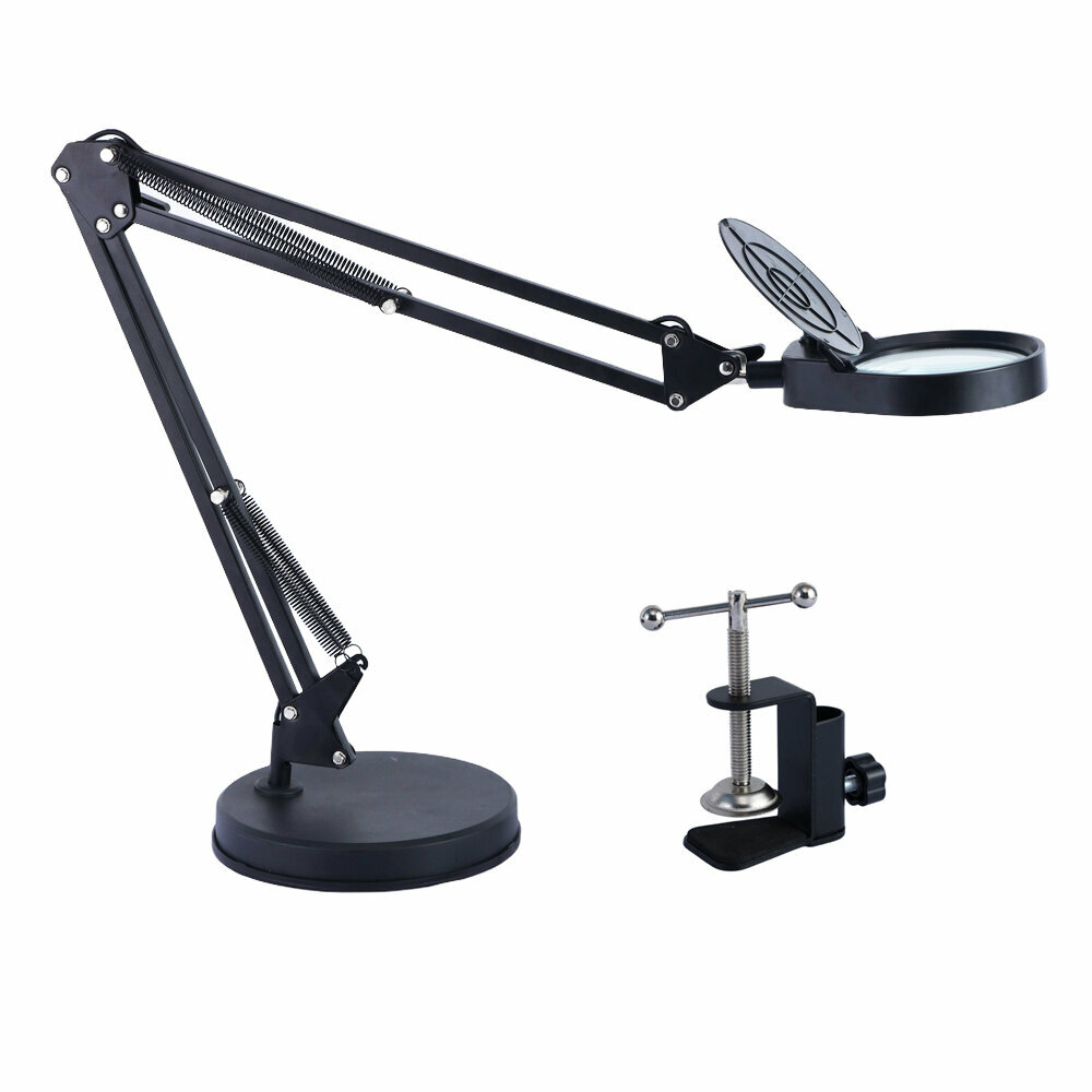 10X 20X 2 in 1 Magnifier Magnifying Glass 38 LED Foldable Table Lamp For Reading Repairing For PCB
