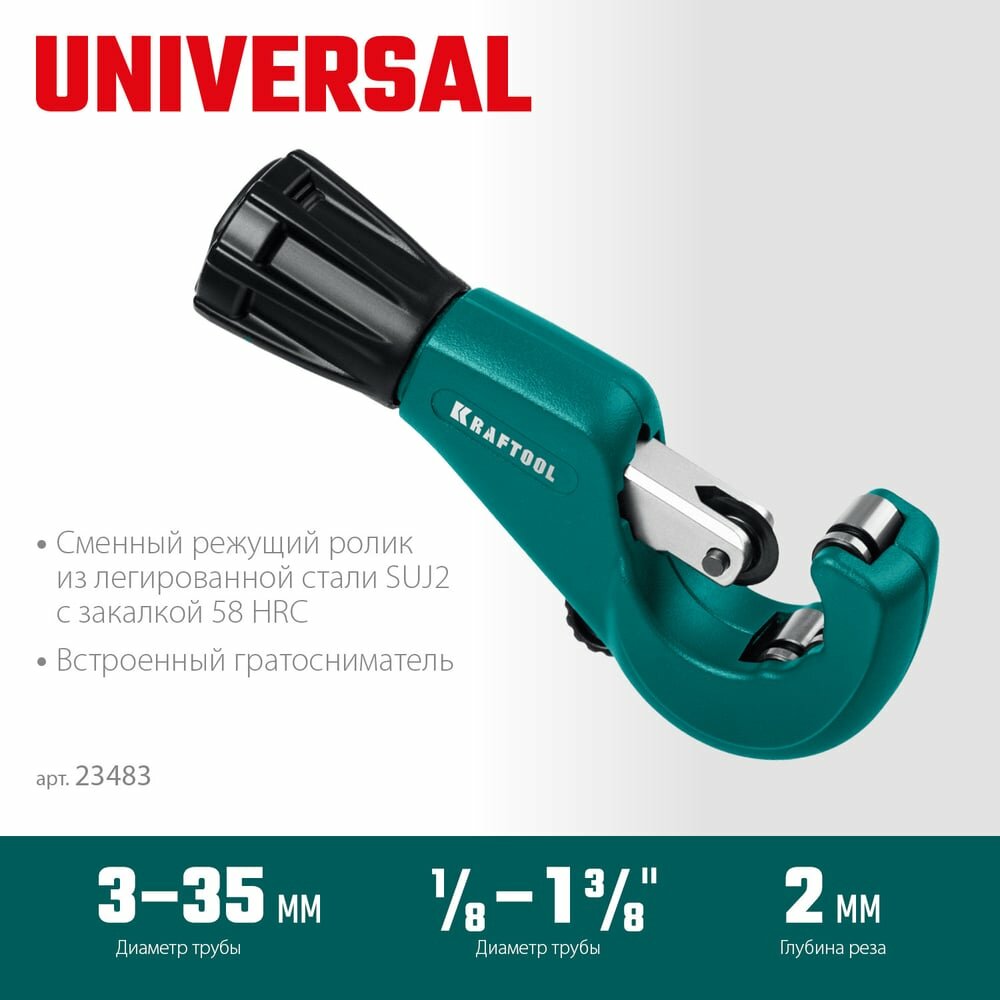 Труборез для меди и алюминия 3-35 мм KRAFTOOL Universal-35 23483 — фото 1