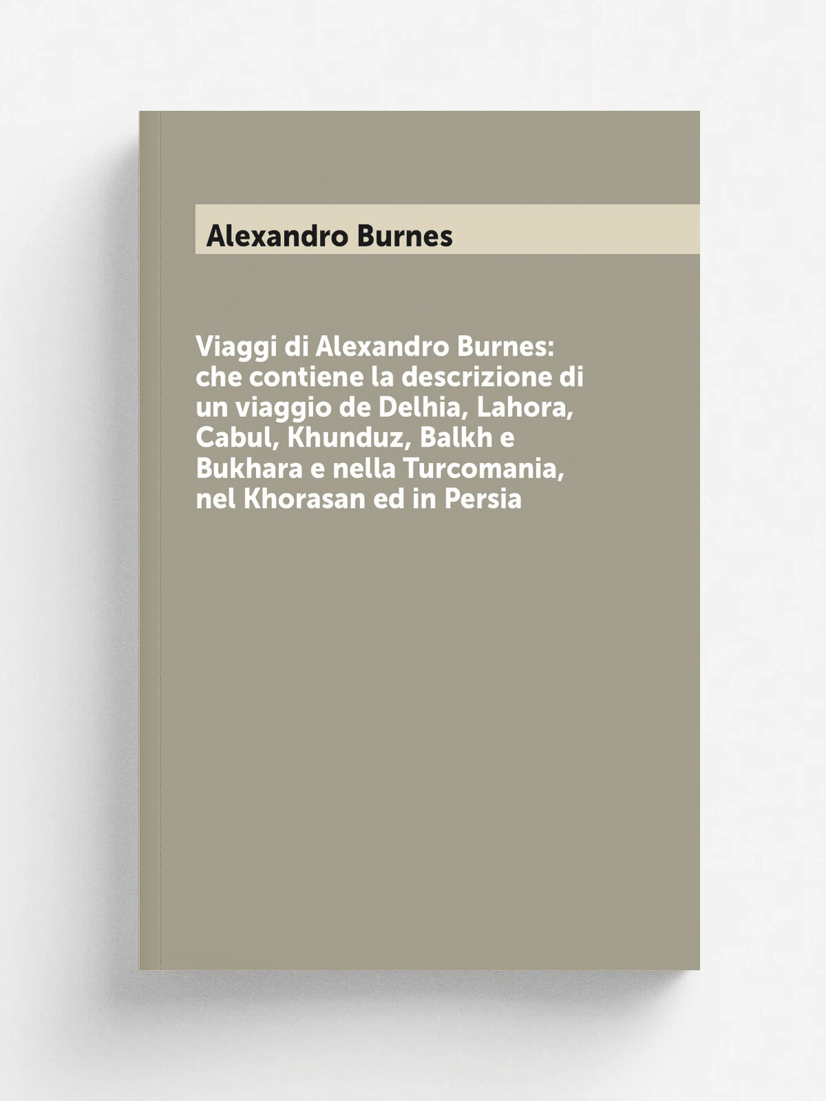 Viaggi di Alexandro Burnes: che contiene la descrizione di un viaggio de Delhia, Lahora, Cabul, Khunduz, Balkh e Bukhara e nella Turcomania, nel Khor…