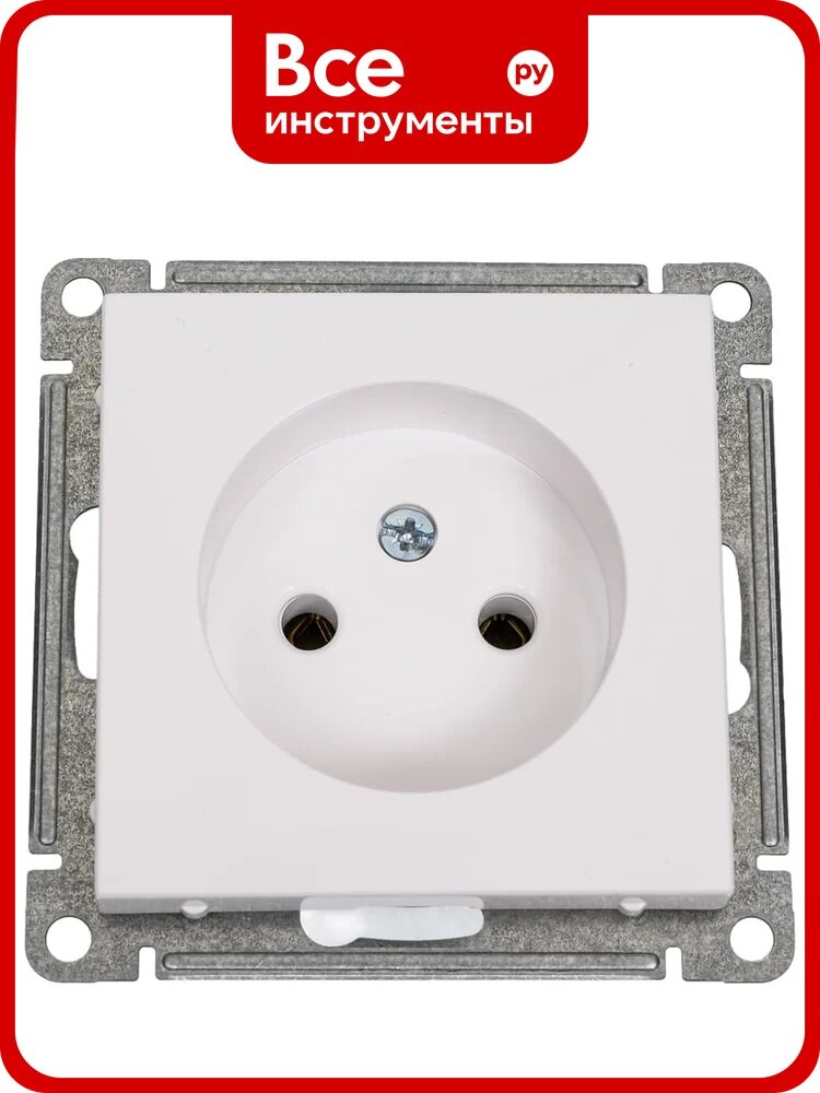 Розетка, Systeme, Systeme Electric W59 без заземления, без шторок, 16а, механизм, белый