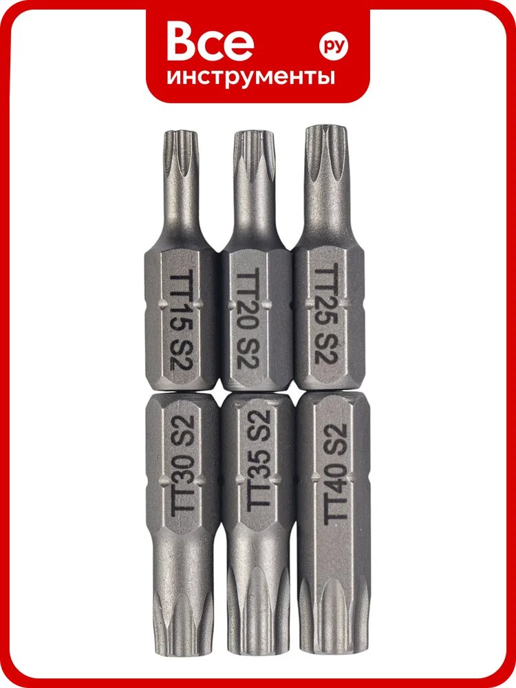 Набор бит VIRA TORX 303243, односторонние, легированная сталь, 25мм, 6шт