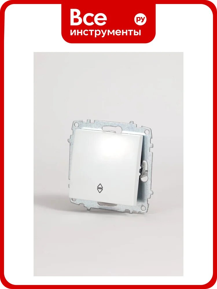 Переключатель Elbi Zena Vega белоснежный M+K 609-015600-209, 1 клавиша, встраиваемый, IP20, пластик, металл,