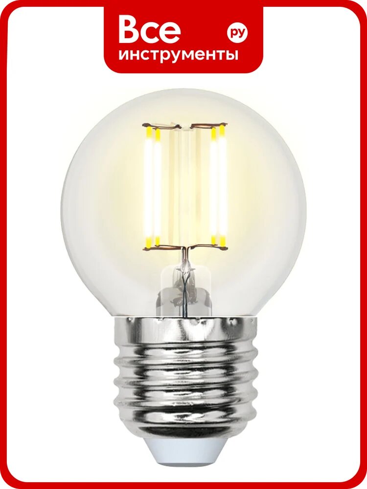 Лампа Uniel LED-G45-5W/NW/E27/CL/DIM GLA01TR светодиодная диммируемая UL-00002871