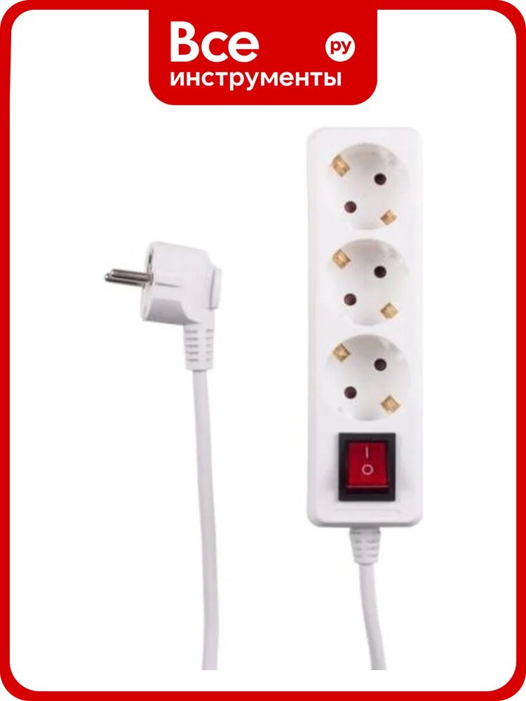 Удлинитель ЕТР 3 гнезда 2м, 10А/2,3кW с з/к и выкл, ПВС 3x0,75 "POWERMAN" ETP 77022