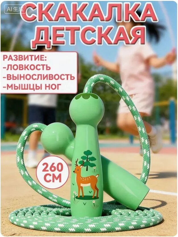 Скакалка детская для мальчиков, прыгалка детская, 260 см