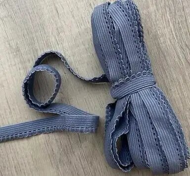 FINEFANTESYER Эластичная кружевная лента 5 м 1 см Голубой, grey blue