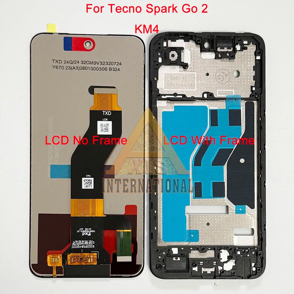 Оригинальный IPS-дисплей для Infinix Tecno Spark Go 2 KM4 2025, сенсорная панель с рамкой, LCD-экран для Tecno Spark Go3 KN3 2026, рамка для LCD-дисплея.