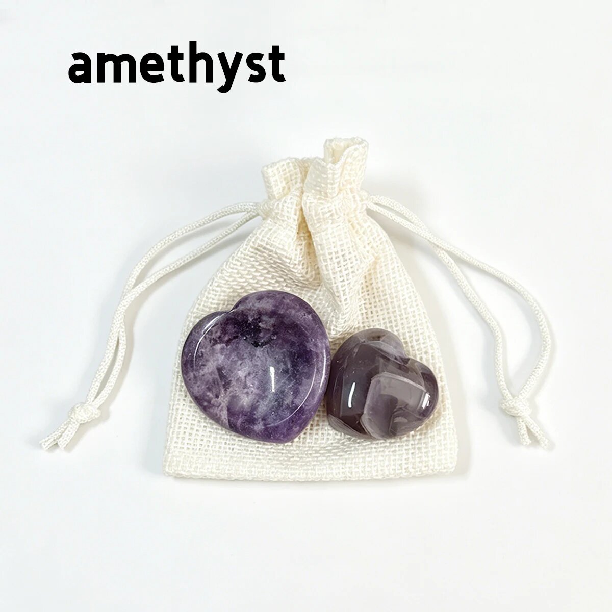 Набор из 2 камней Runyangshi для снятия стресса amethyst