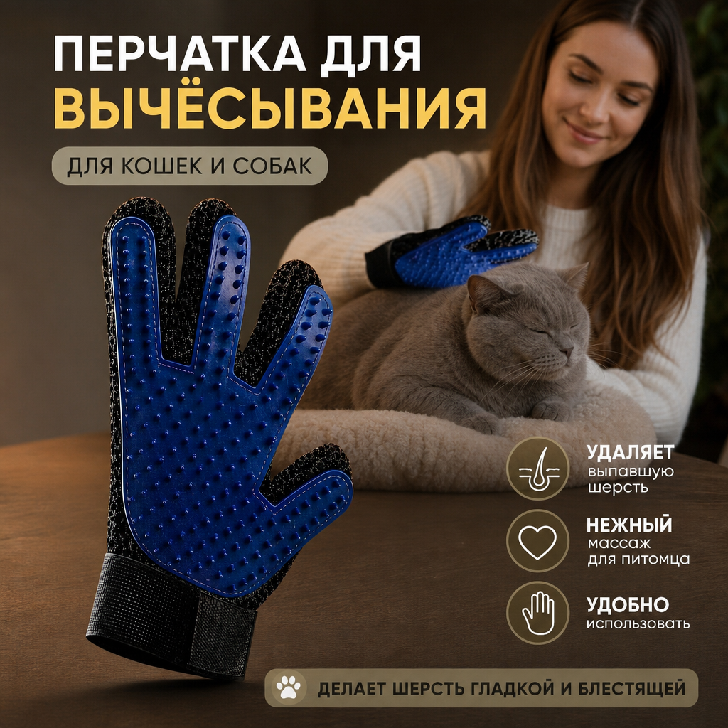 Фурминатор для вычесывания подшерстка кошек и собак, удаление подшерстка, массажный эффект