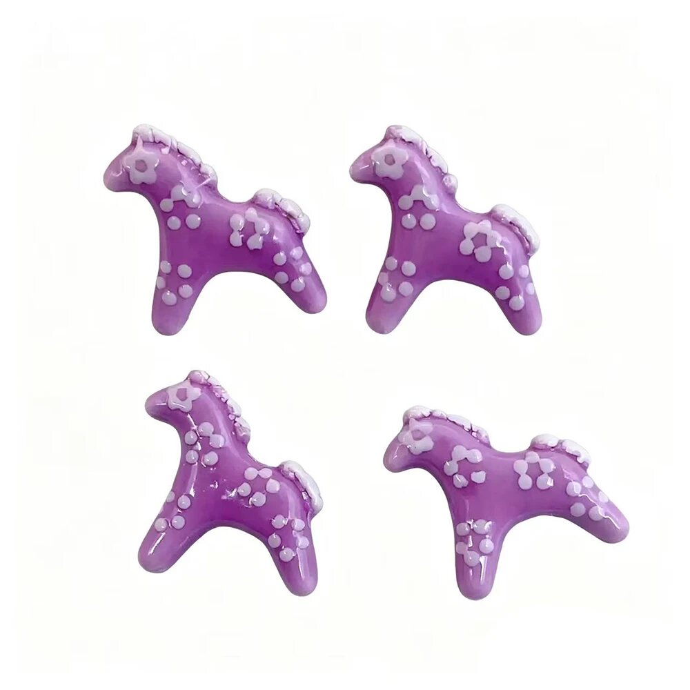 Ручные керамические бусины в форме лошади 2 шт. 15 Purple