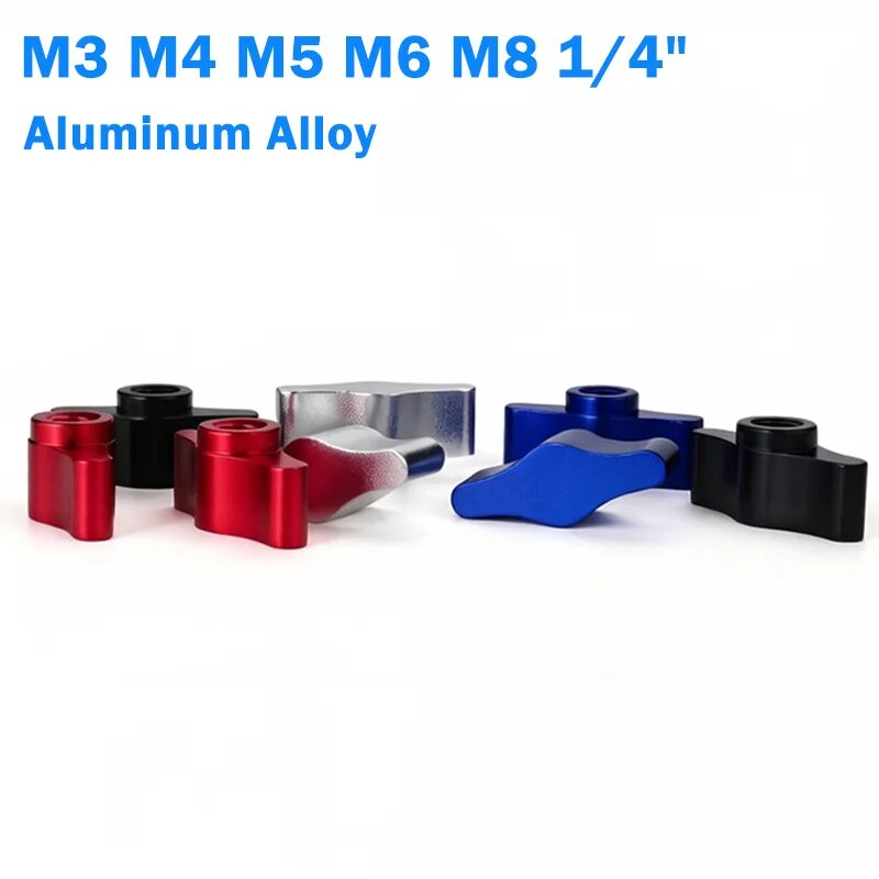 Т-образные гайки M3 M4 M5 M6 M8 1/4" из алюминия M8-2pcs, Черный, Black
