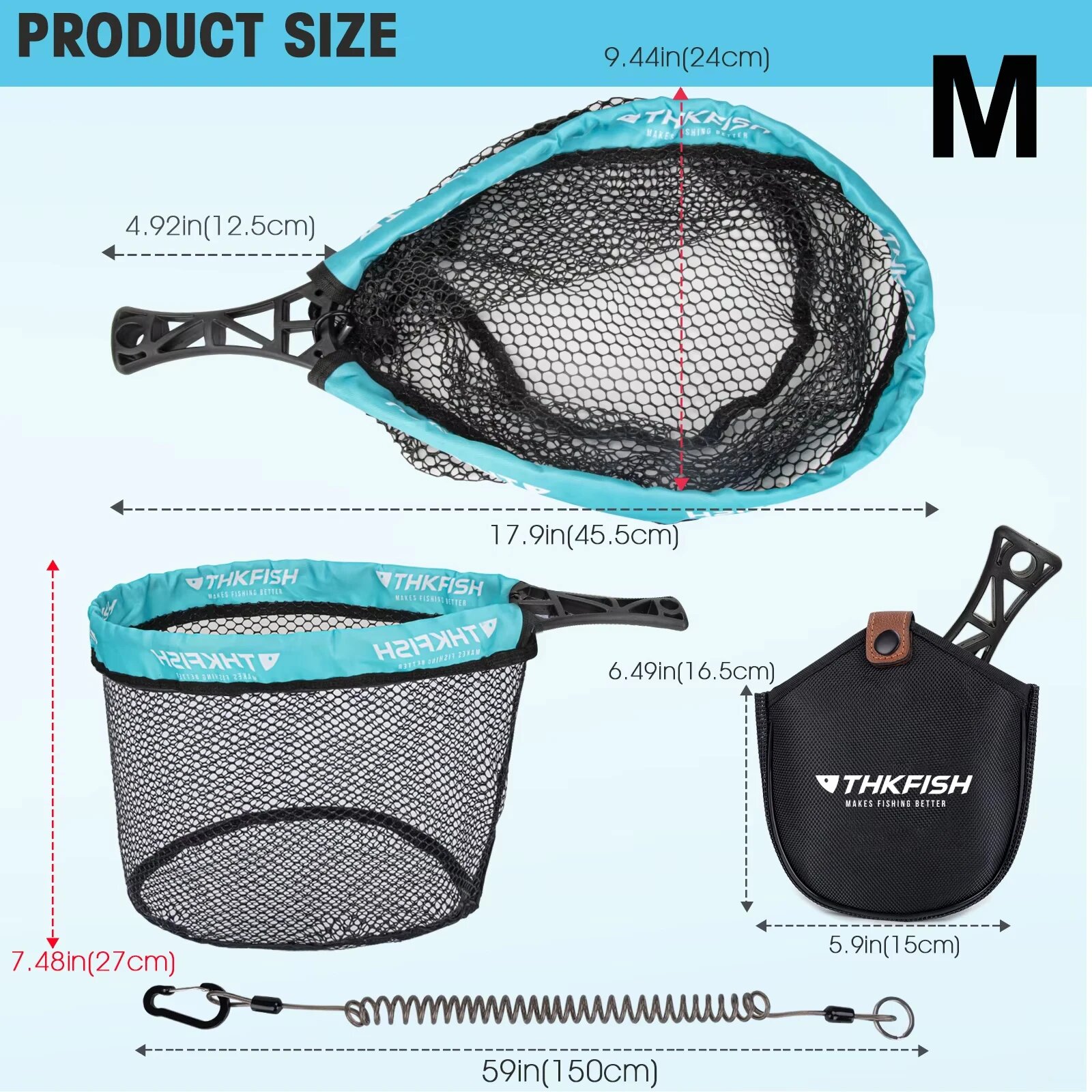 Складная подсак для нахлыста THKFISH Size M