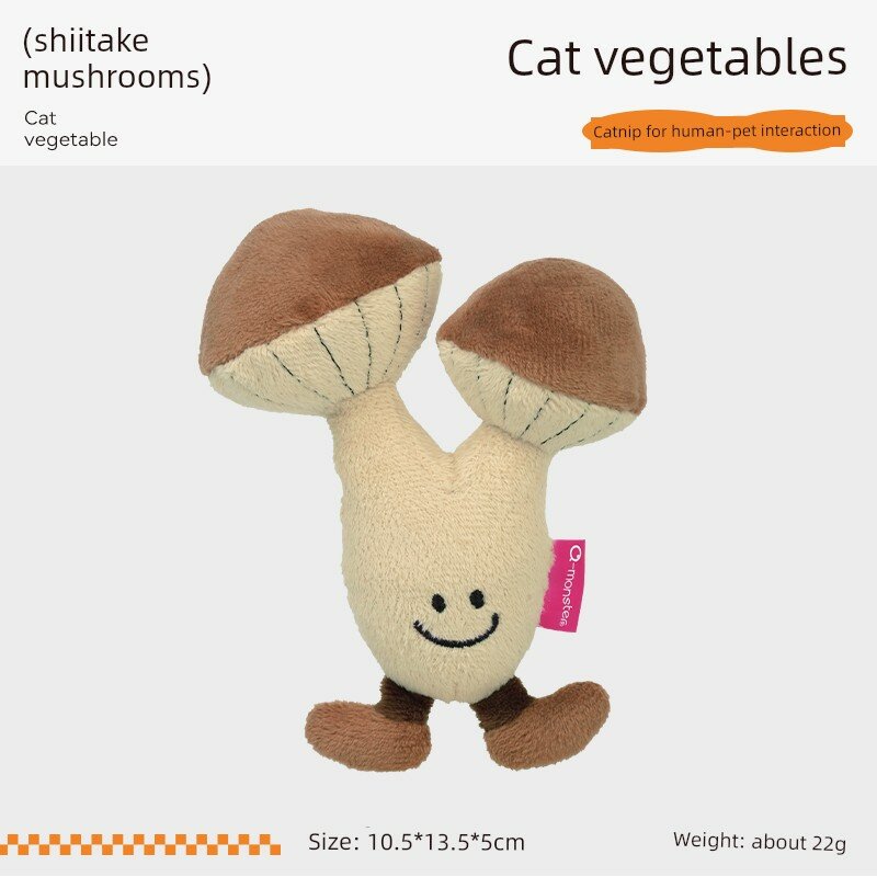 Игрушка для кошек овощная звуковая бумага с кошачьей мятой, форма грибов крикливая бумага для игры