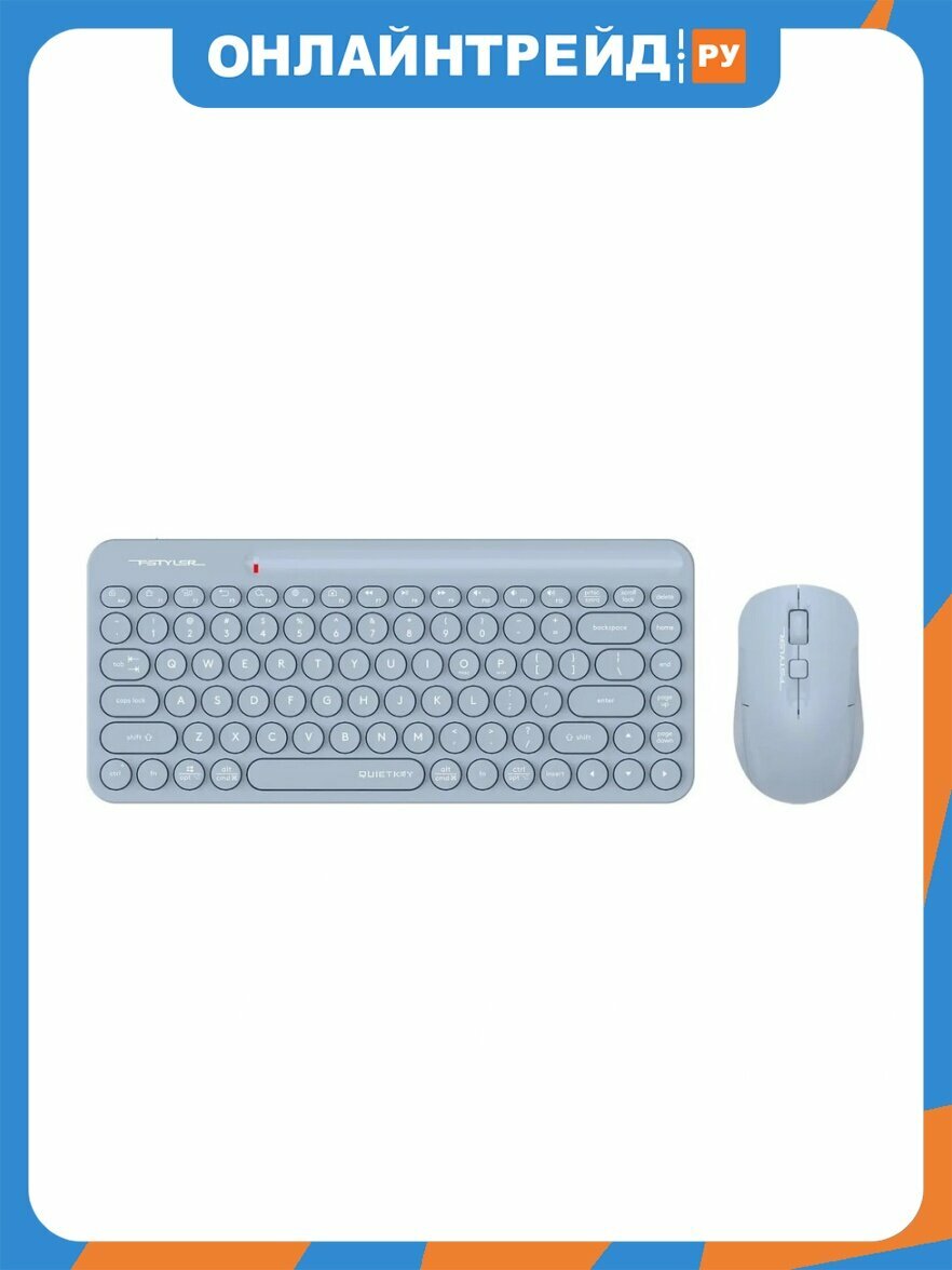 Клавиатура и мышь беспроводные A4TECH Fstyler FG3200 Air, slim, синий