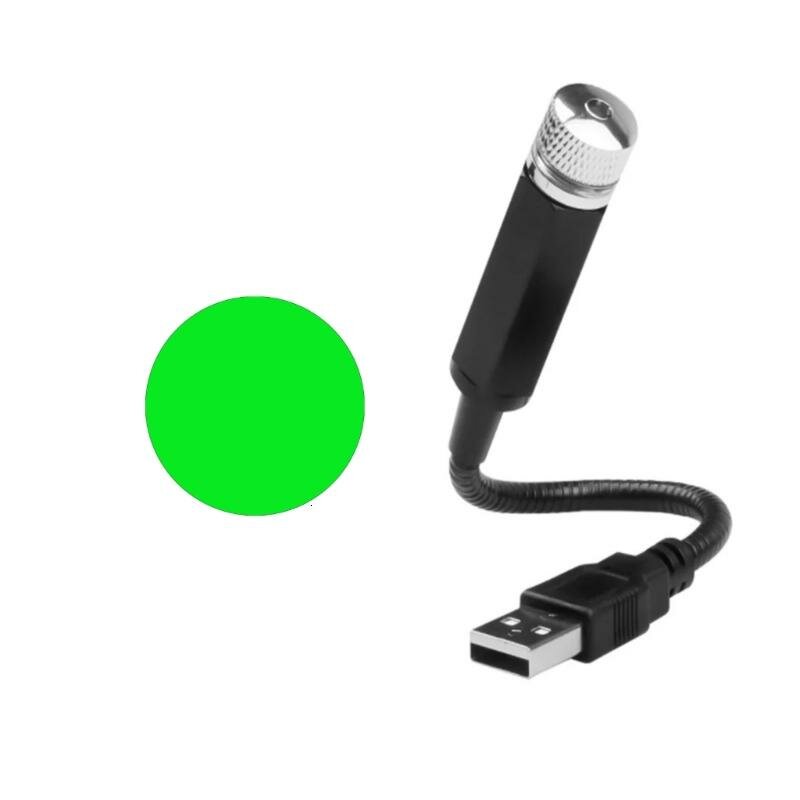 Автомобильный LED-проектор звездного неба 5V USB, Зеленый