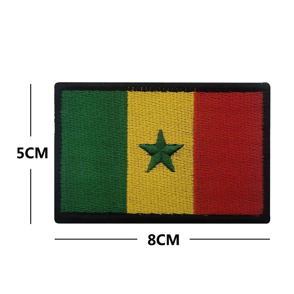 Нашивки с вышивкой флагов Африки 8x5cm Senegal