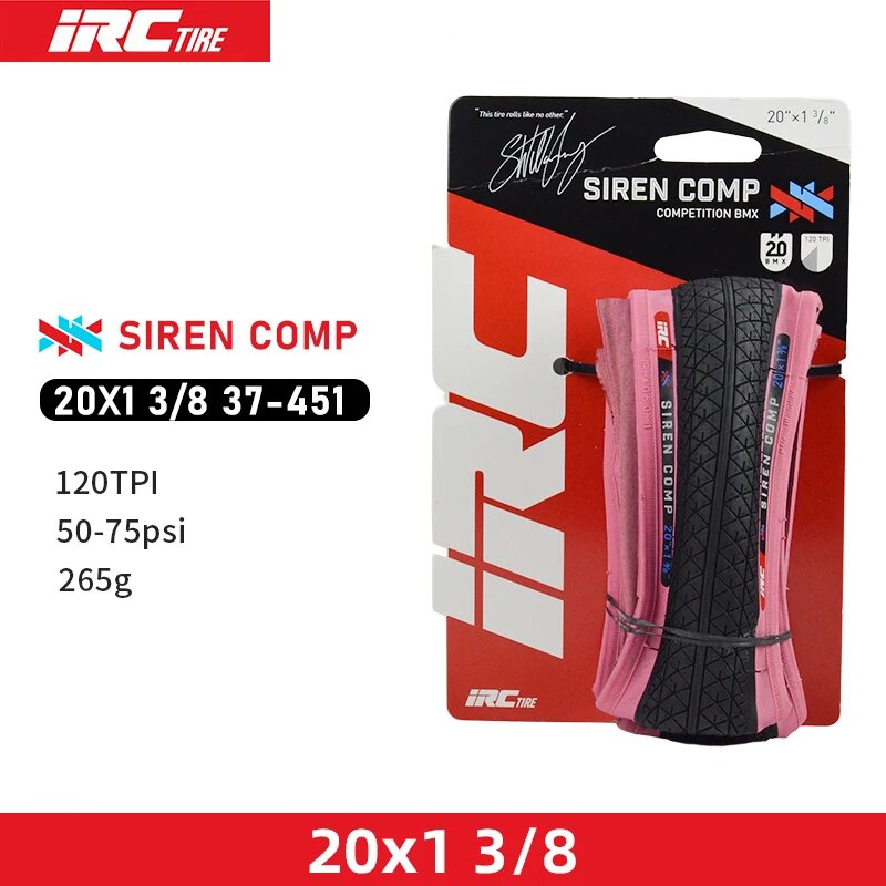 IRC SIREN COMP BMX шина 120TPI Красный, 20x1 3-8 Pink