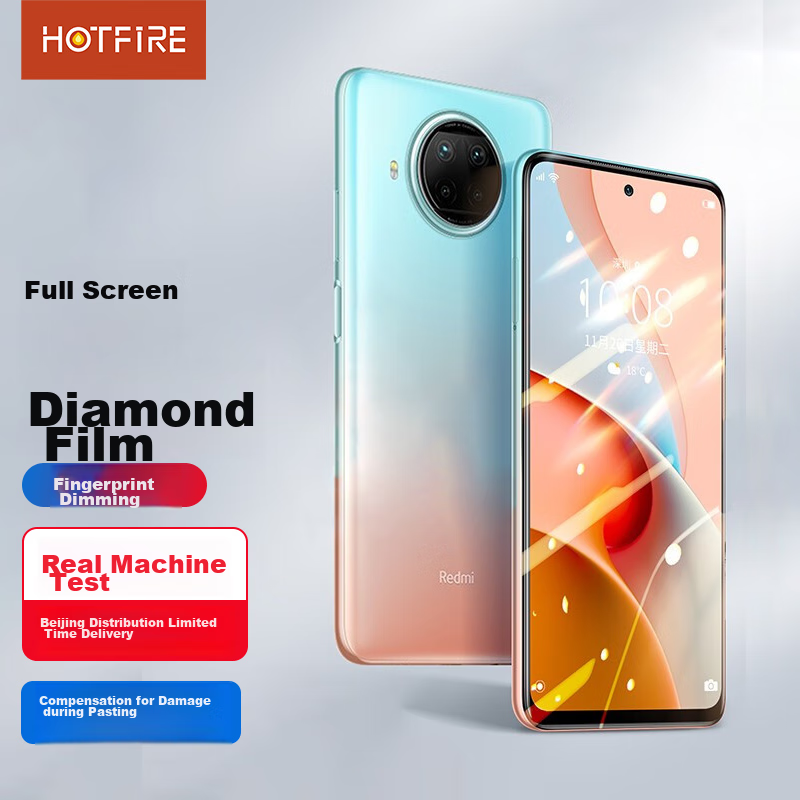 HotFire стеклянная защитная пленка для Xiaomi Redmi Note 9 Pro с полным покрытием и защитой от падений Цвет：Пленка со