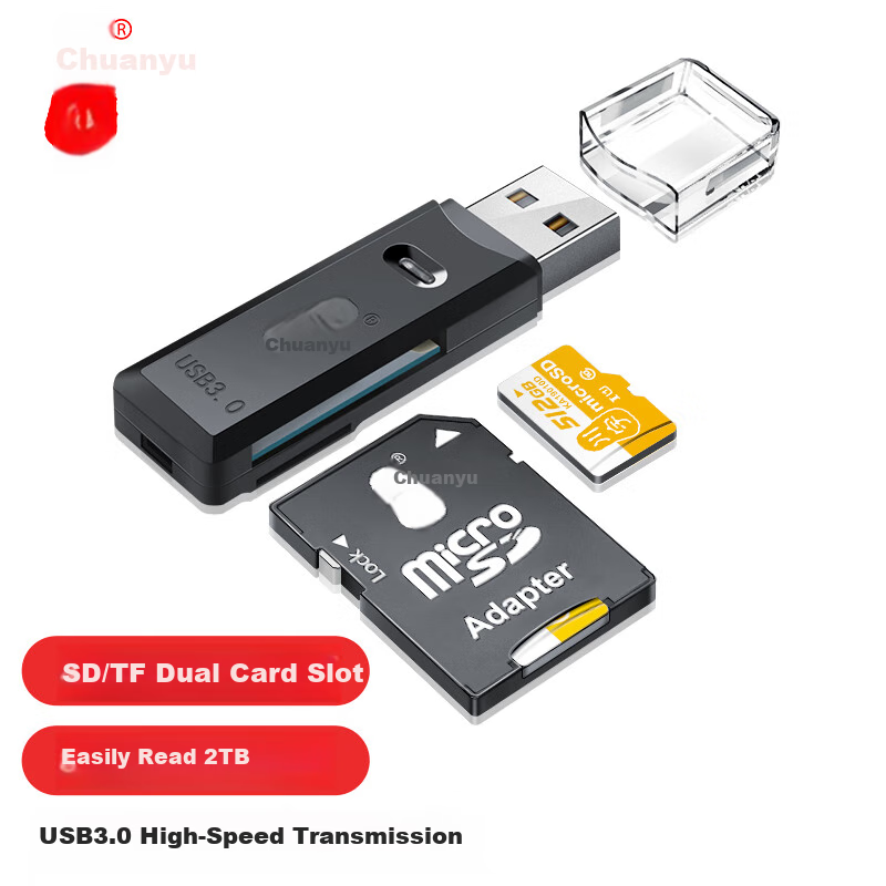 Chuanyu USB3.0 высокоскоростной двойной SD TF карт-ридер совместимый с камерами дронами телефонами компьютерами