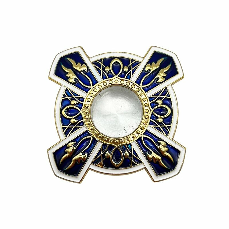 Православный крест из металла Белый, Style2-Blue