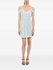 Платье Costarellos Draped ruffled mini dress, размер 40, Синий принт