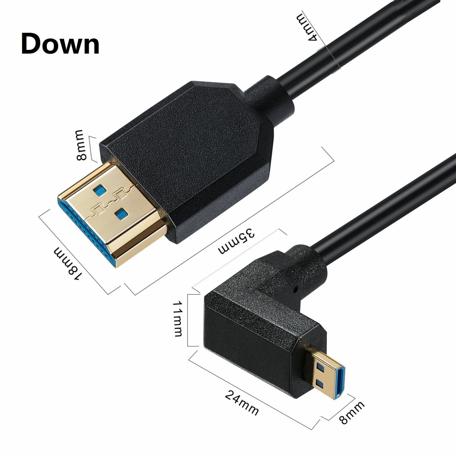 PENGQIAO Аудиокабель HDMI/Micro-HDMI тип D, 0.3 м, темно-серый