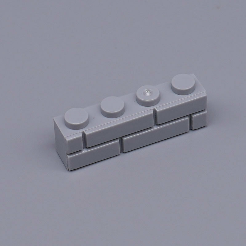 Кирпич 1x4 для совместимых наборов LEGO - светло-серый цвет, 68 штук, маленькие строительные блоки для сборки