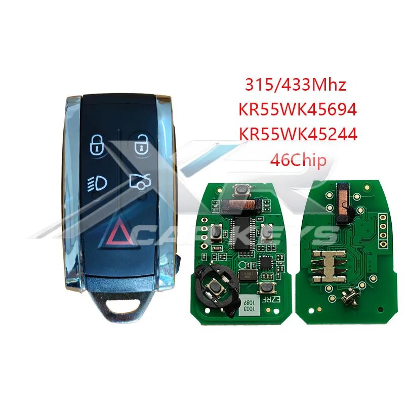 5-кнопочный смарт-ключ с чипом ID46 PCF7953 315/433 МГц для автомобилей Jaguar XF XK XFR XKR XJ8 XK8 KR55WK49244 KR55WK45694