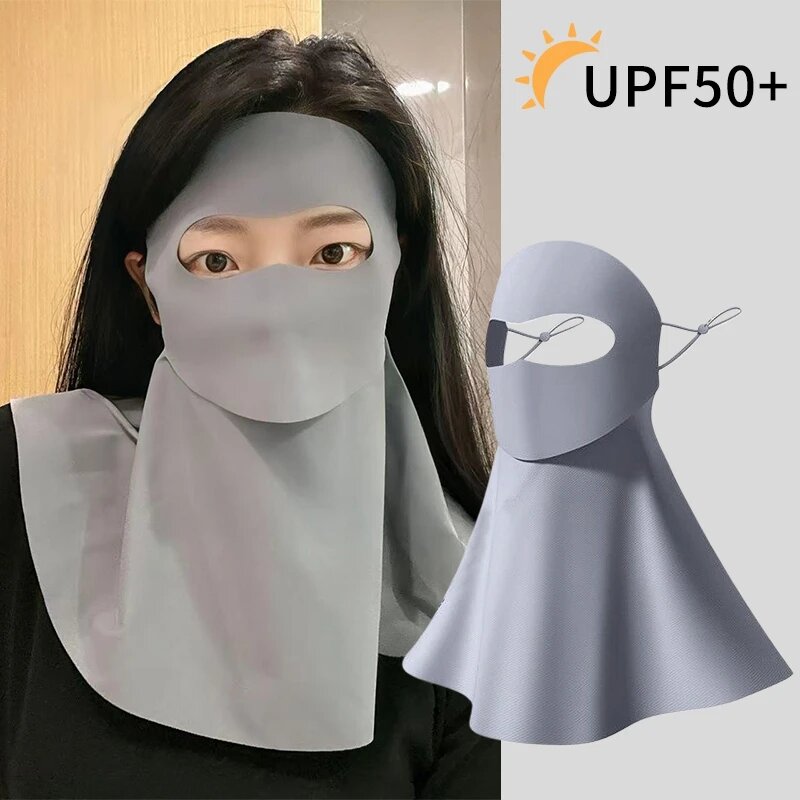 Серый солнцезащитный чехол для лица UPF50+ s6