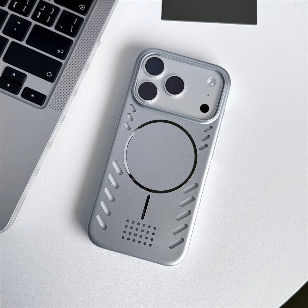 Магнитный Чехол MagSafe Для iPhone 17 Pro Max 16 15 14 13, iPhone17 Pro Max, Серый, Silver