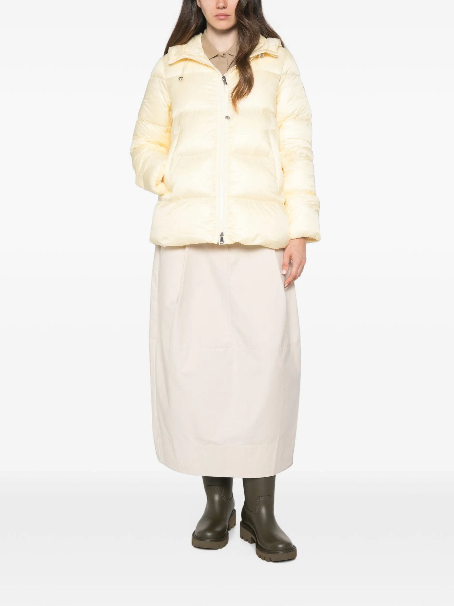 Куртка Moncler Serittes hooded quilted jacket, размер 38, ochre yellow — фото 1