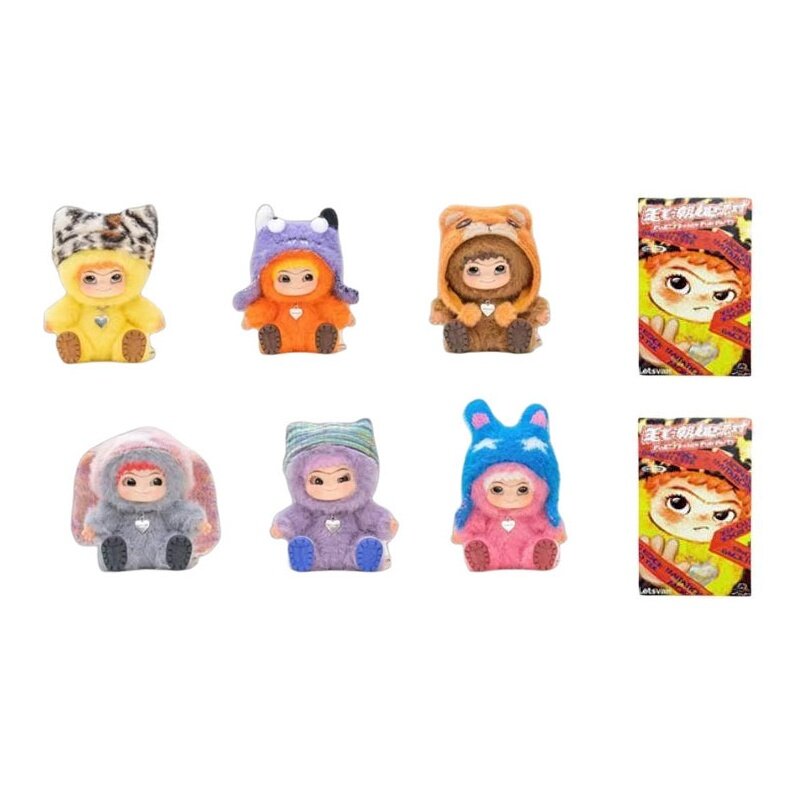 QIMENGDAO Fuzzy Chic Collection WAKUKU Вечеринка Слепые коробки 1 слепой бокс Целая коробка 6 шт