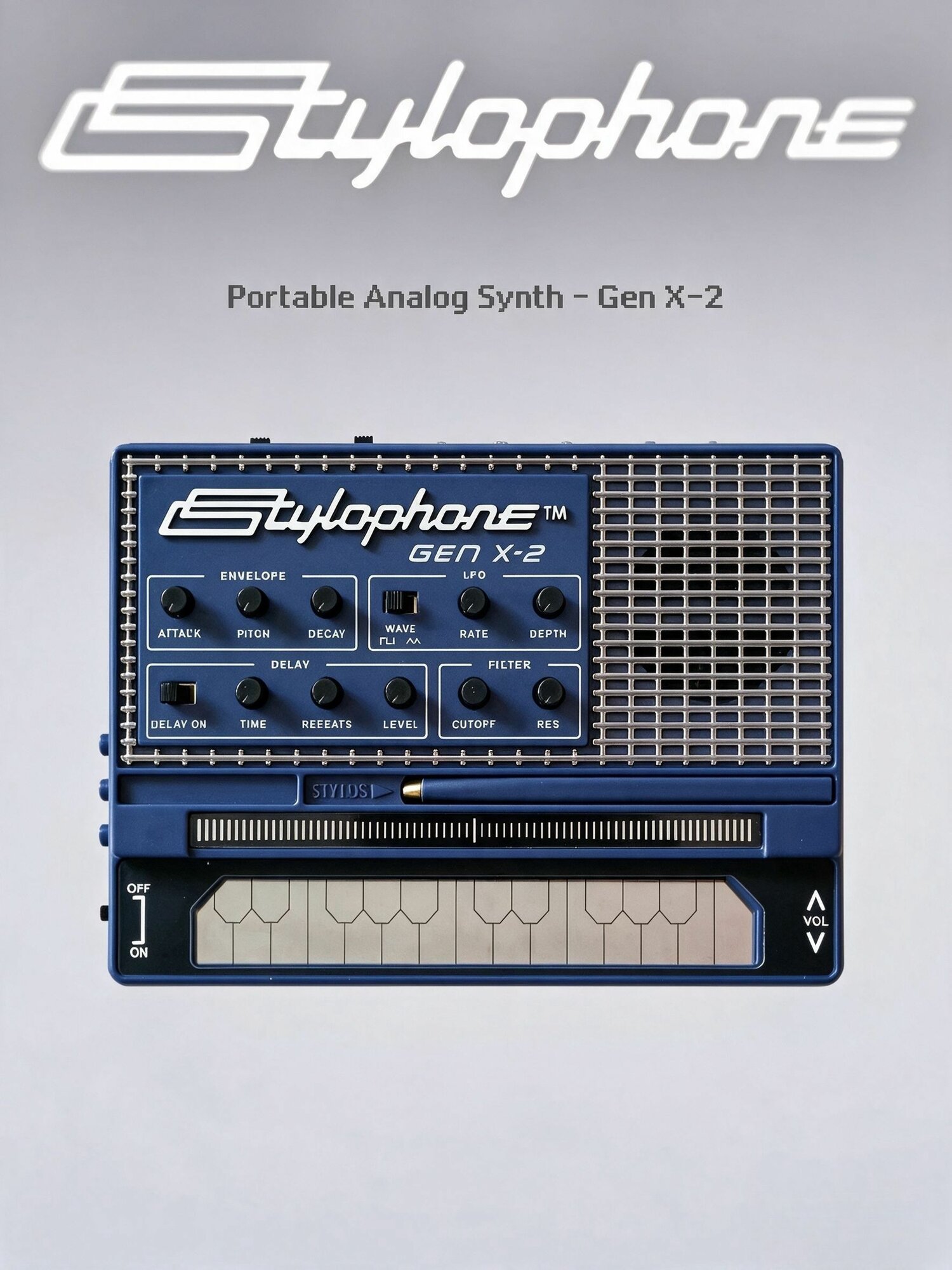 Портативный аналоговый синтезатор Stylophone Gen X 2, с задержкой, фильтрами, CV входом и выходом, мини синтезатор для создания музыки