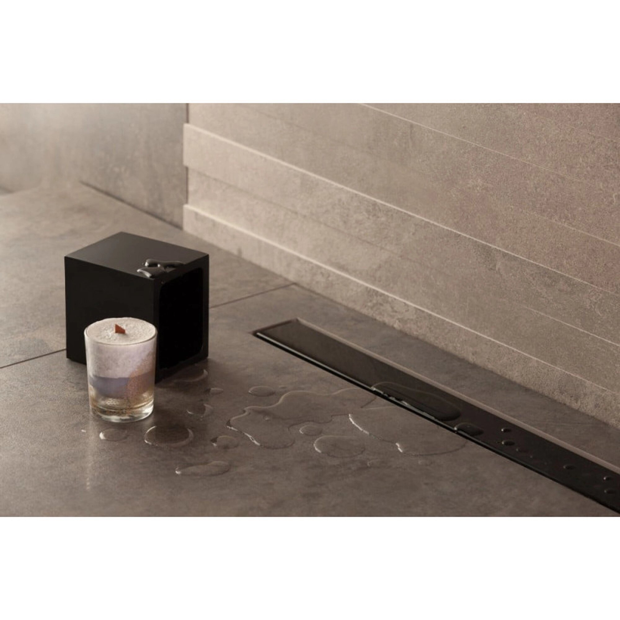 Душевой канал 450 мм Pestan Confluo Frameless Black Glass Line 13701202